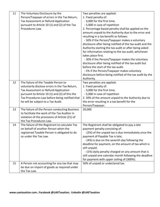 VAT in UAE - FTA Fines & Fee | PDF