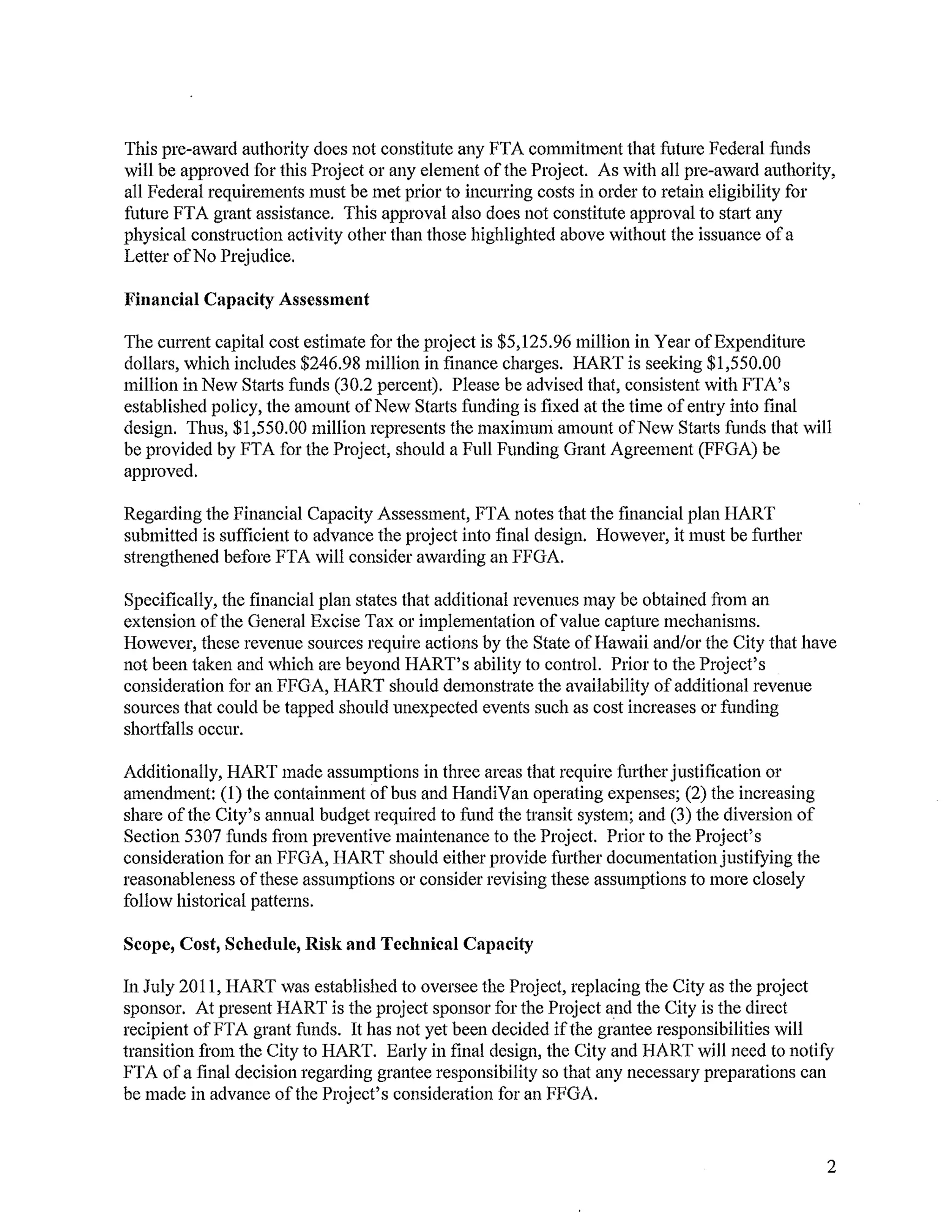 FTA Final Design Letter | PDF