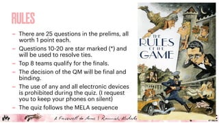 MELA quiz for Literati 2026 at IIT Delhi | A Farewell to Arms Prelims ...