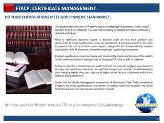 FTA Compliance 2012 | PPT