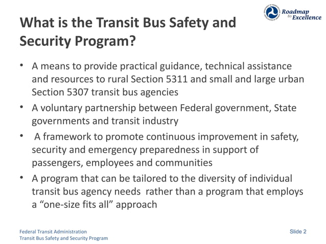 FTA Bus Safety & Security Orientation | PPT | Business and Finance