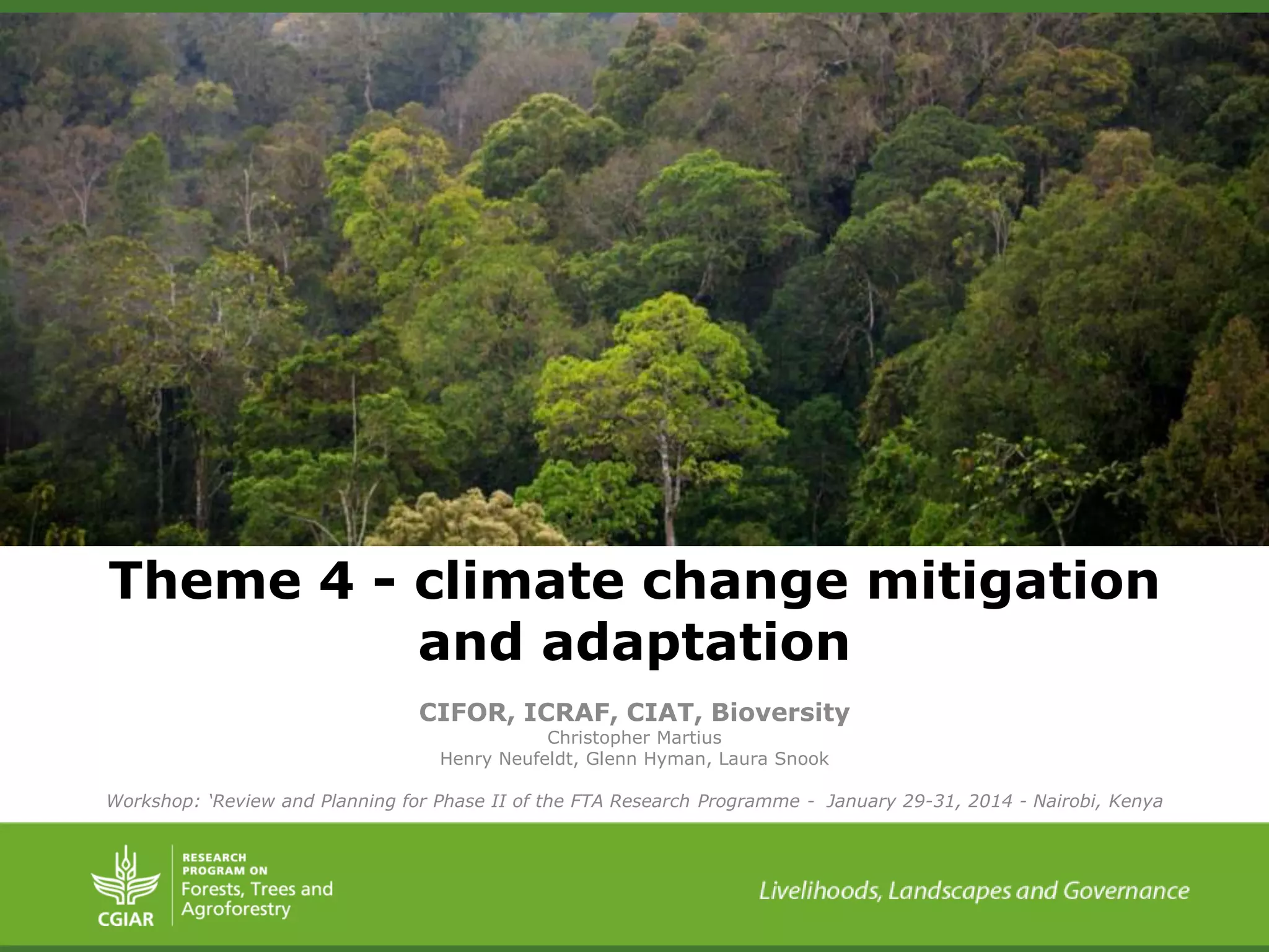 Theme 4 - Climate Change Mitigation and Adaptation | PPTX