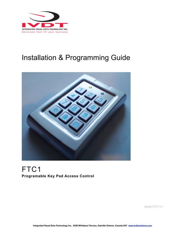 Ftc1 install, lift truck access control | PDF