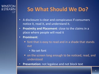 FTC Sends Warning Letters to Major Advertisers Re Disclosure | PPT