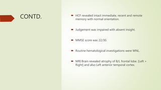 FRONTO TEMPORAL DEMENTIA | PPTX