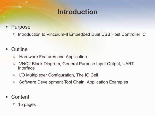 Vinculum Ii Embedded Dual Usb Host Controller Ic Ppt