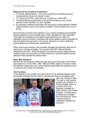 Elections Notes | PDF