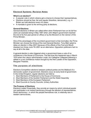 Elections Notes | PDF