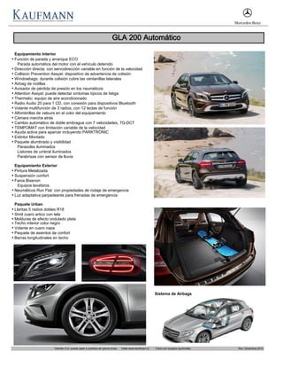 Ficha técnica Mercedes Benz GLA200 | PDF