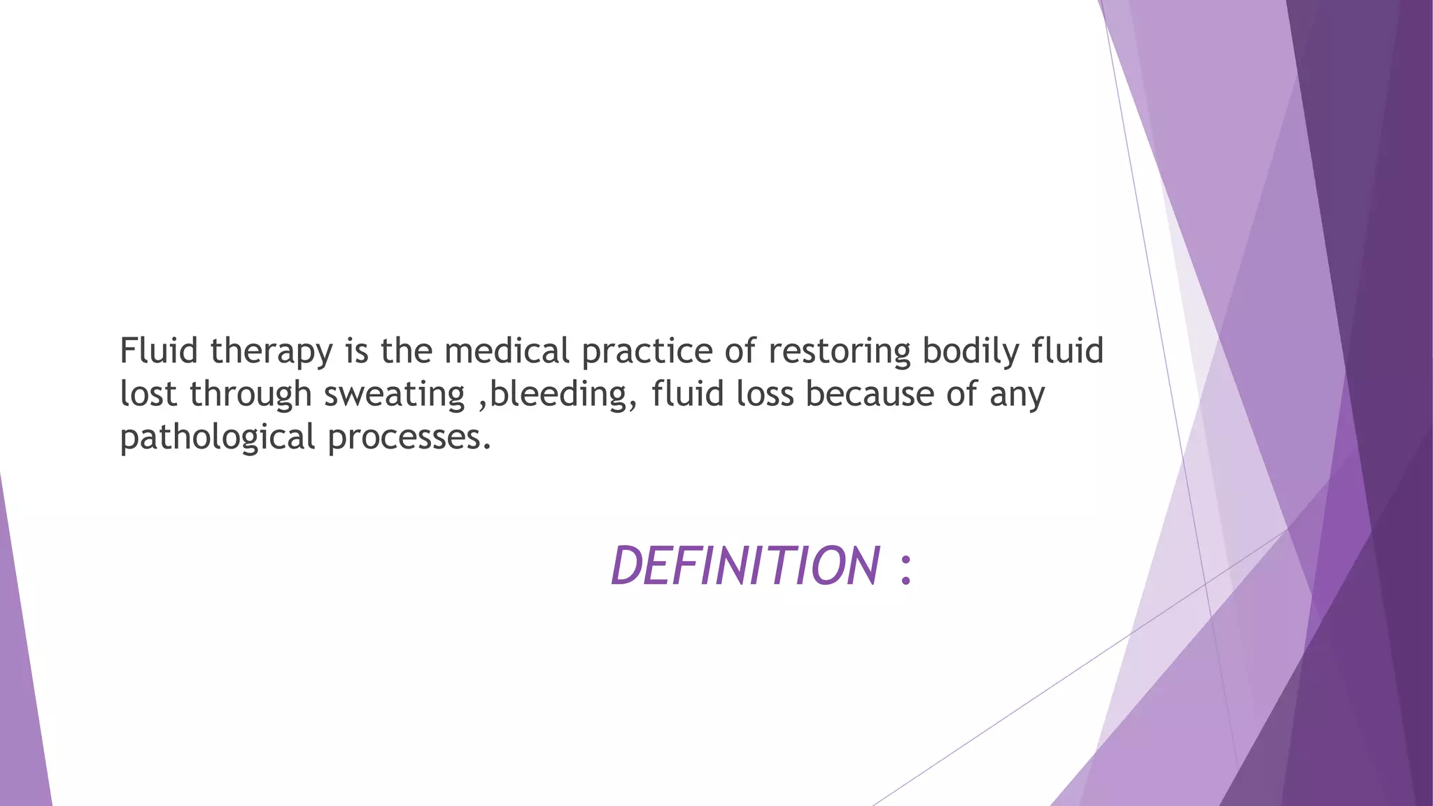 Fluid Therapy in Animals | PPTX