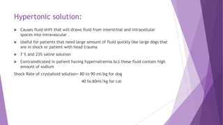 Fluid Therapy in Animals | PPTX