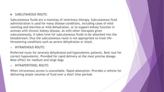 Fluid Therapy in Animals | PPTX | Chemistry | Science