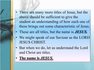 The Titles Of Jesus | PPTX