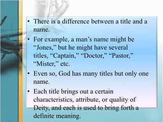The Titles Of Jesus | PPTX