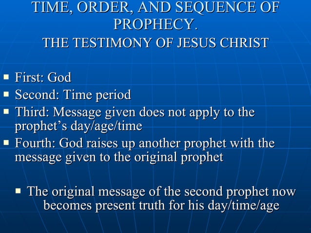 GOD`S ORDER AND SEQUENCE OF TIME | PPT