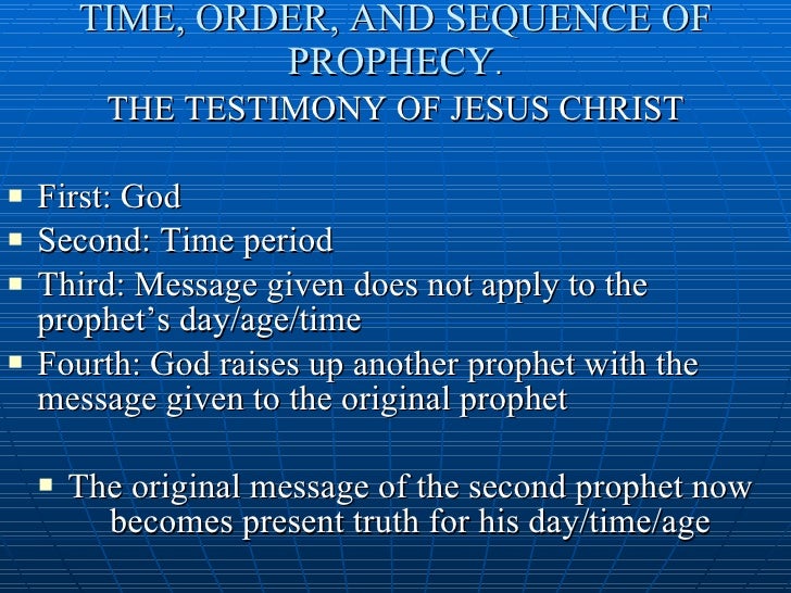 GOD`S ORDER AND SEQUENCE OF TIME