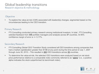 FTI CEO Transition Study | PPT