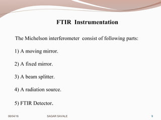 FOURIER -TRANSFORM INFRARED SPECTROMETER [FTIR] | PPT