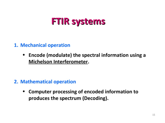 FTIR spectroscopy | PPT | Physics | Science