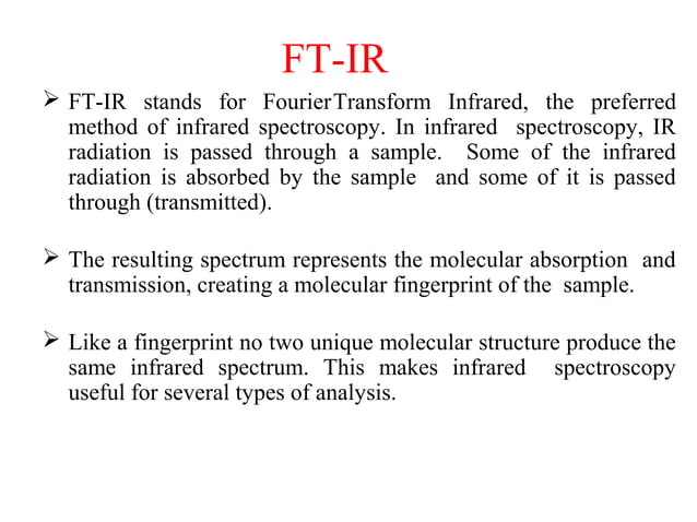 FTIR spectroscopy | PPT | Physics | Science