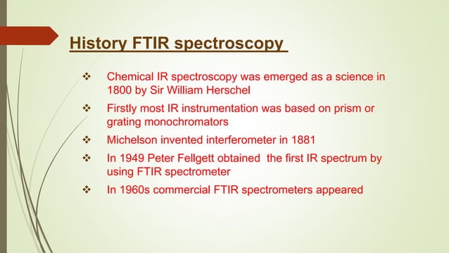 Ftir (fourier transform infra red spectroscopy) | PPT