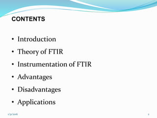 FTIR spectrophotometer | PPTX