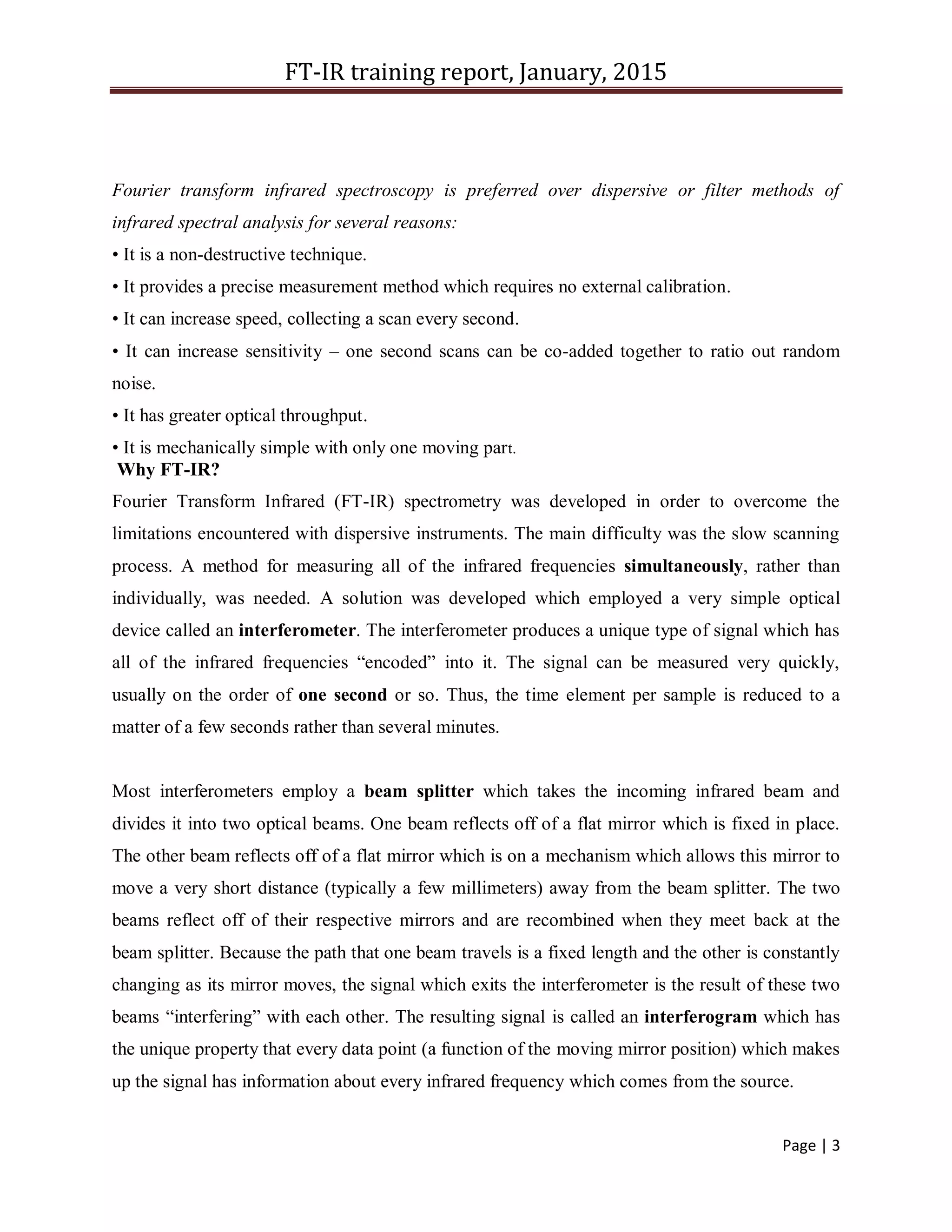 Ftir tarininng report pdf | PDF