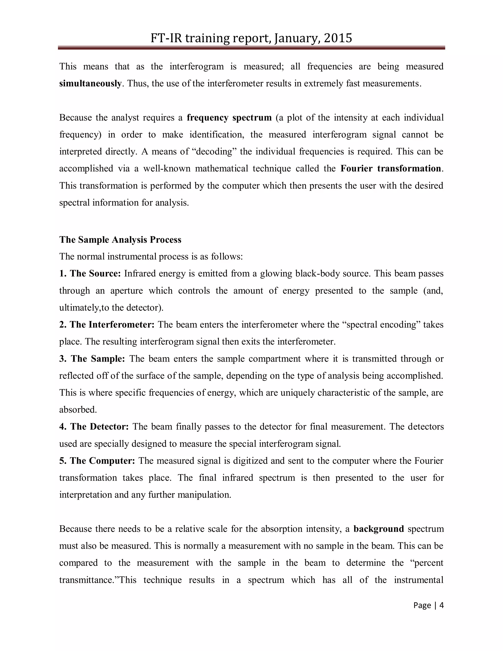 Ftir tarininng report pdf | PDF
