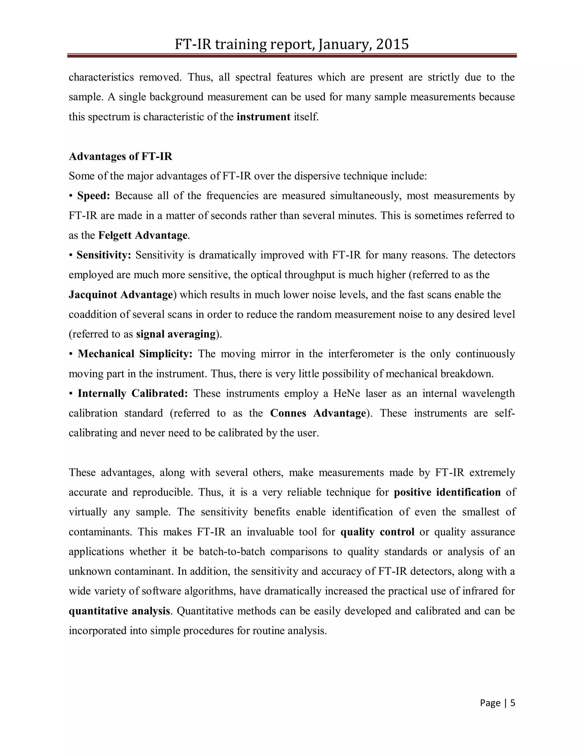 Ftir tarininng report pdf | PDF