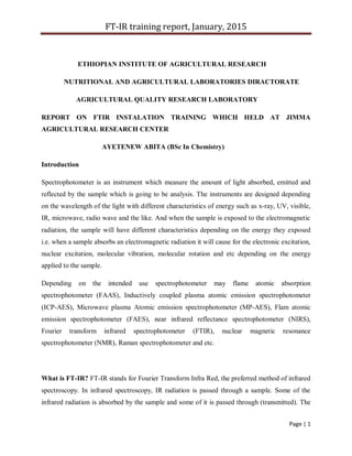 Ftir tarininng report pdf | PDF