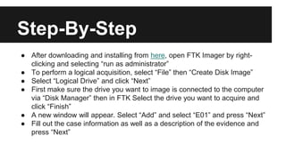 FTK-Tutorial.pdf windows imager for IT professionals | PDF
