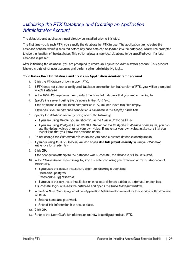 Ftk install guide | PDF | Databases | Computer Software and Applications