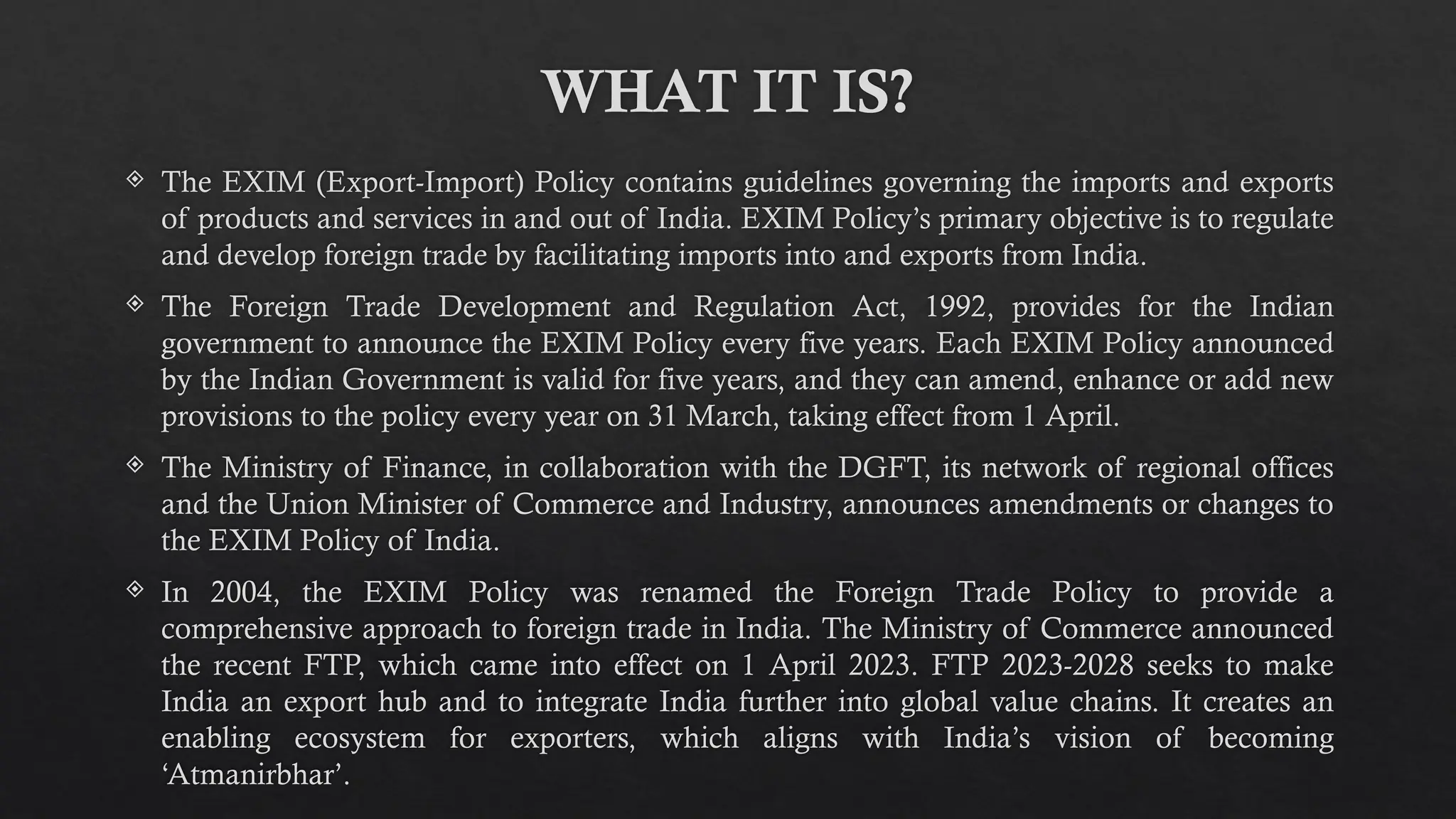 EXIM POLICY OF INDIA ( Export -Import) Presentation.pptx