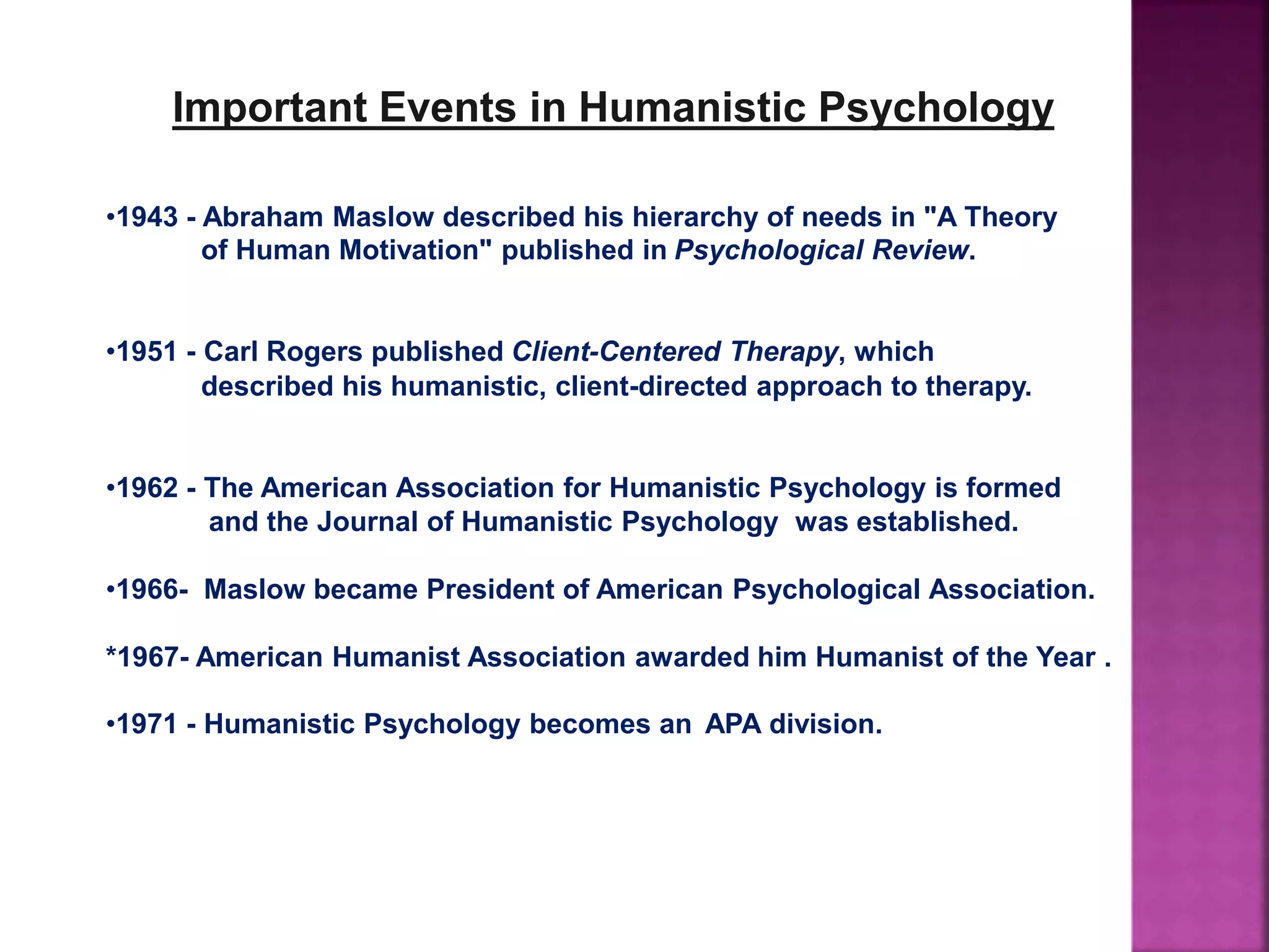 Abraham Maslow & the Humanistic Psychology | PPTX