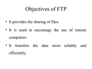 Introduction to File Transfer Protocol with commands in FTP | PPTX