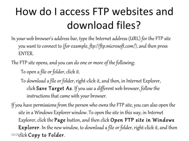 File Transfer protocols | PPT