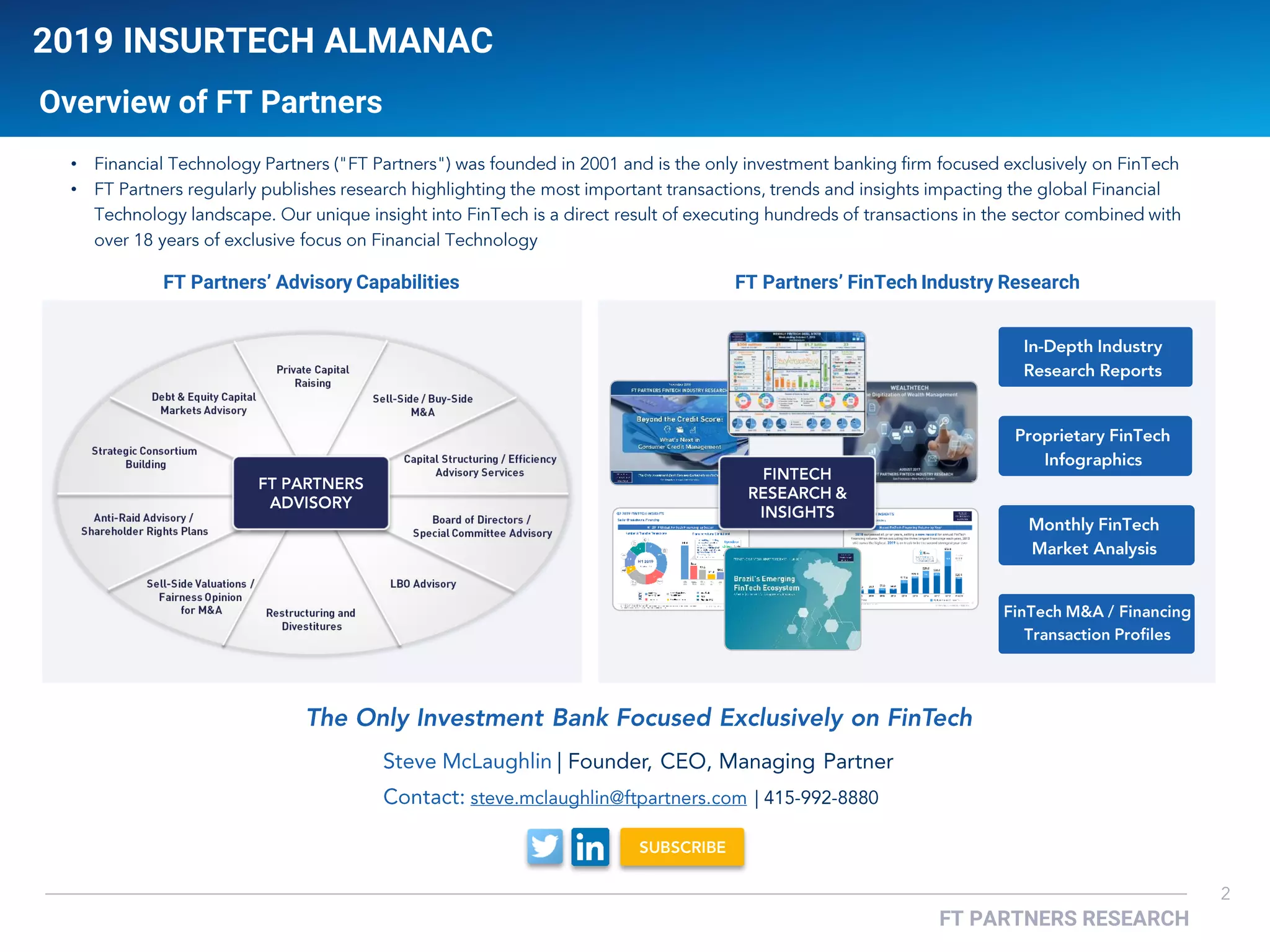 FT Partners 2019 InsurTech Almanac | PPT