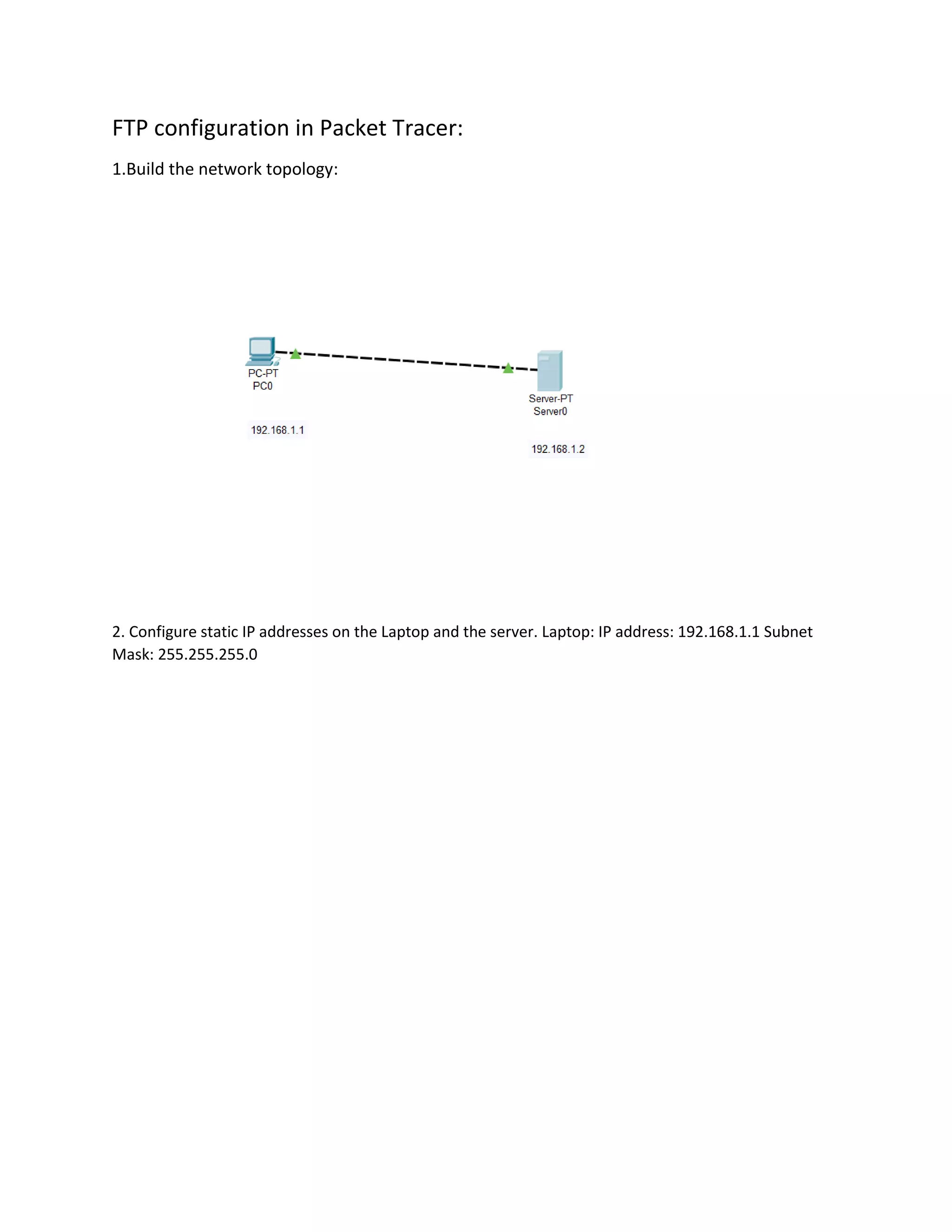 Ftp configuration in cisco packet tracer | PDF