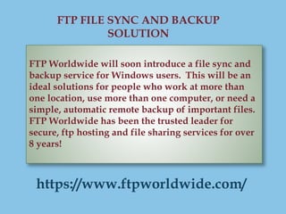 FTP File Transfer Protocol secure ftp services | PPTX