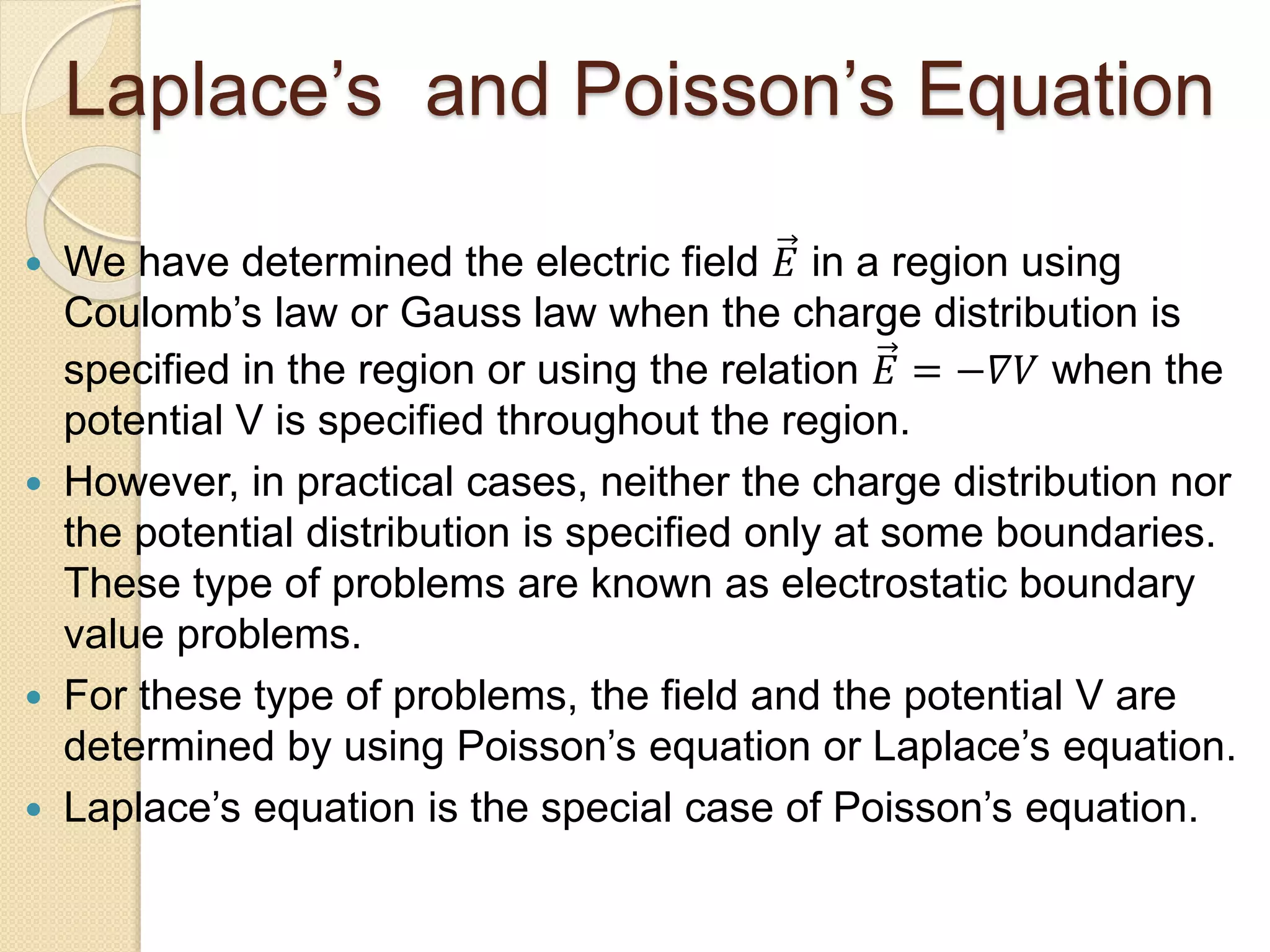 Poisson’s and Laplace’s Equation | PPTX