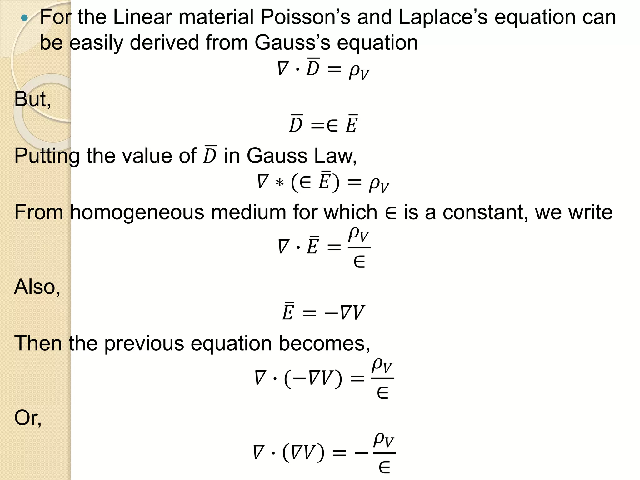 Poisson’s and Laplace’s Equation | PPTX