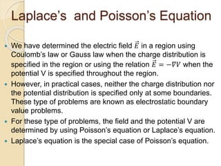 Poisson’s and Laplace’s Equation | PPTX