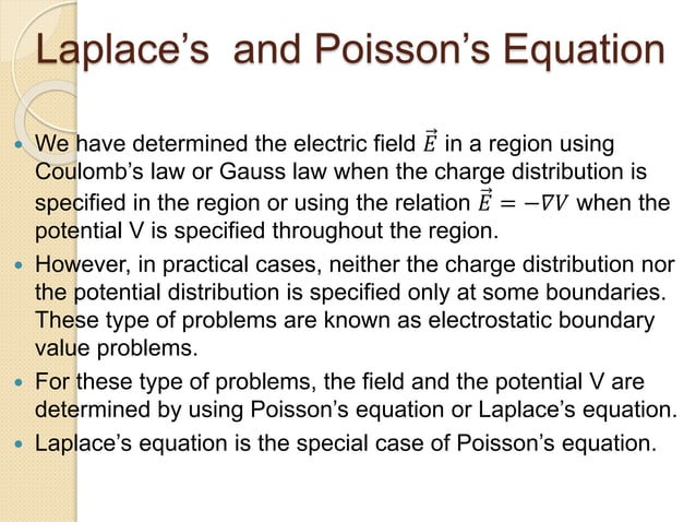 Poisson’s and Laplace’s Equation | PPTX | Physics | Science