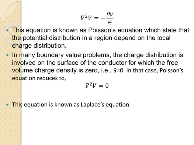 Poisson’s and Laplace’s Equation | PPTX | Physics | Science