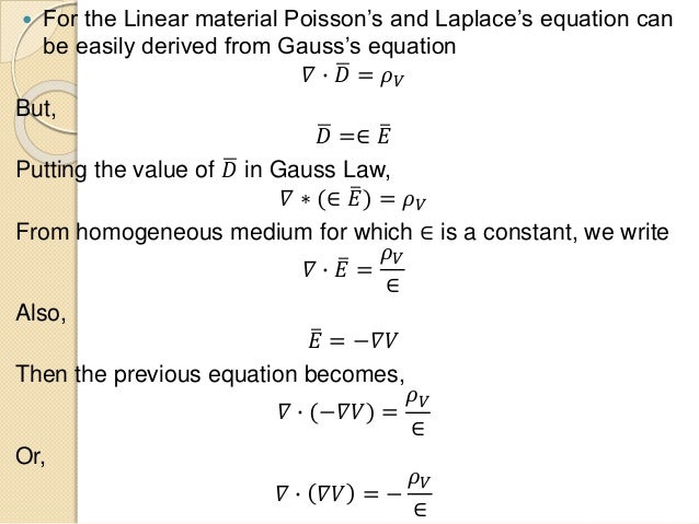 Poisson’s and Laplace’s Equation