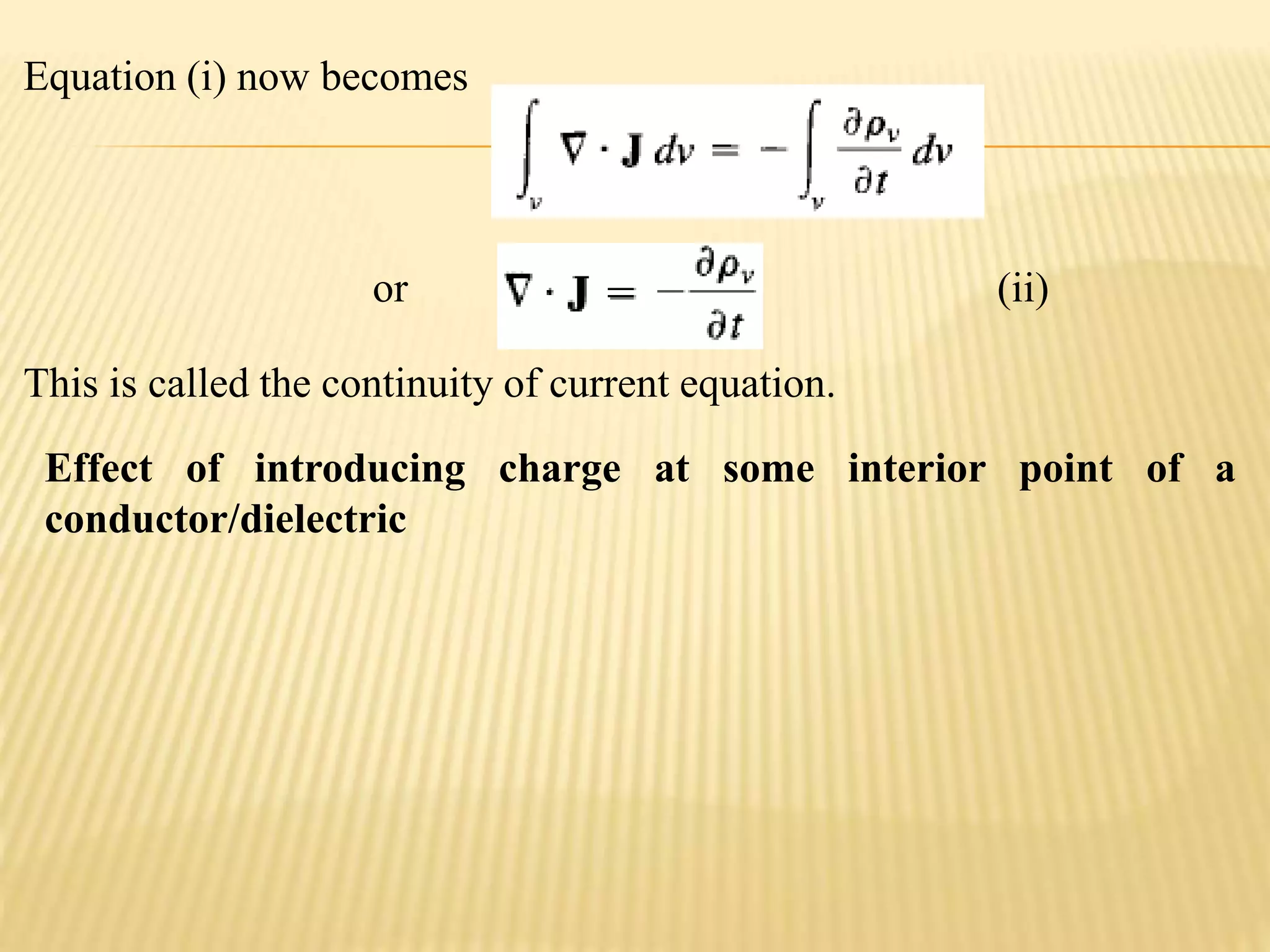 continuity equation and relaxation time | PPTX