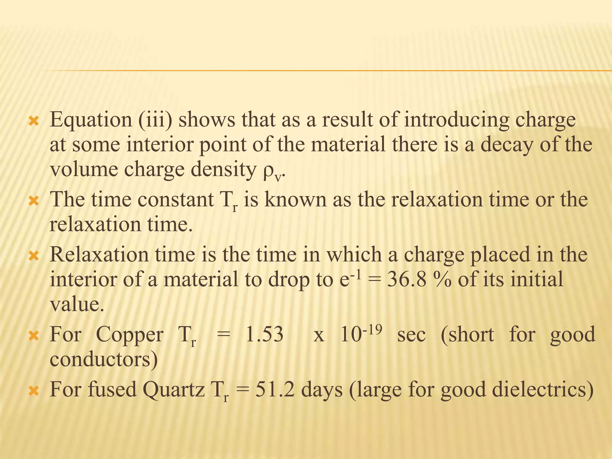 continuity equation and relaxation time | PPTX