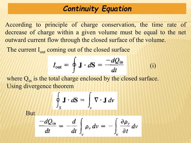 continuity equation and relaxation time | PPTX | Physics | Science