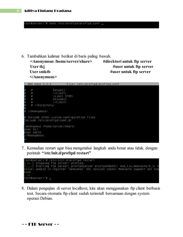 Membuat Ftp server menggunakan Debian Server 7.8 | PDF