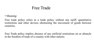 FREE TRADE AND PROTECTION | PPT | Free Download